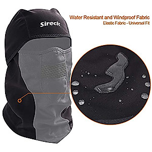 Sireck Cold Weather Balaclava Ski Mask, Water Resistant and Windproof Fleece Thermal Face Mask, Hunting Cycling Motorcycle Neck Warmer Hood Winter Gear for Men Women