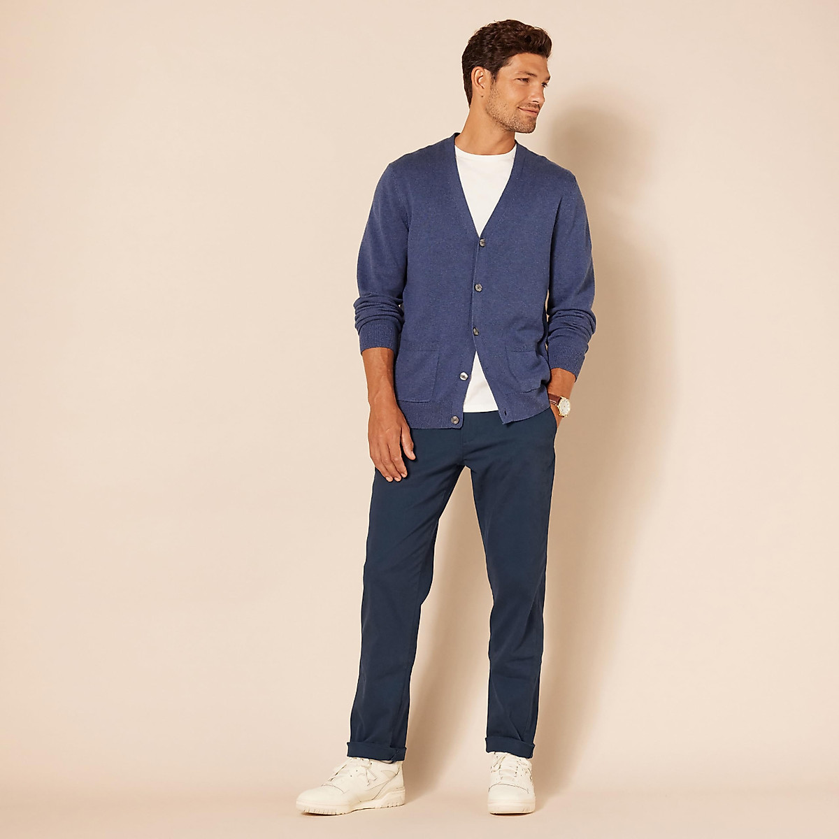 Amazon Essentials Men's Athletic-Fit Casual Stretch Chino Pant (Available in Big & Tall), Dark Navy, 40W x 32L