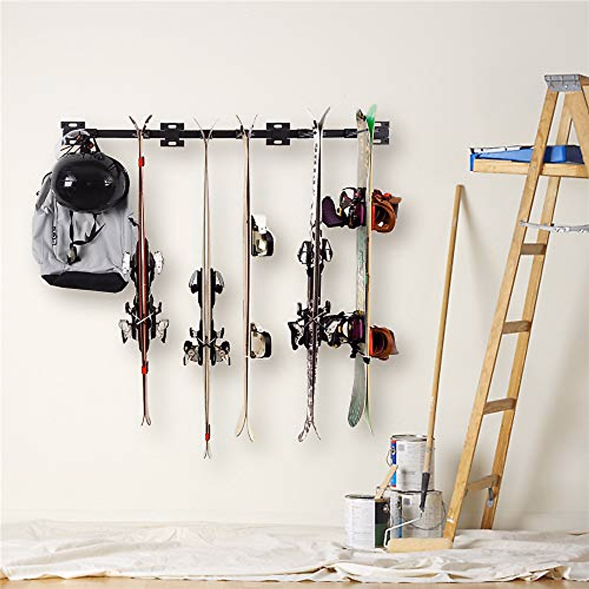 ANTOPY Ski Storage Rack for Garage Ski Storage Wall Mount Metal Ski Rack Holder Wall, Holds Up to 10 Pairs of Skis 200lbs for Garage Home Storage Organizer System Snowboard Hanger Tool Storage Racks
