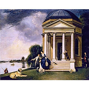 Johann Zoffany The Shakespeare Temple at Hampton House, with Mr. and Mrs. David Garrick 1762 Tate Britain London 30" x 24" Fine Art Giclee Canvas Print (Unframed) Reproduction