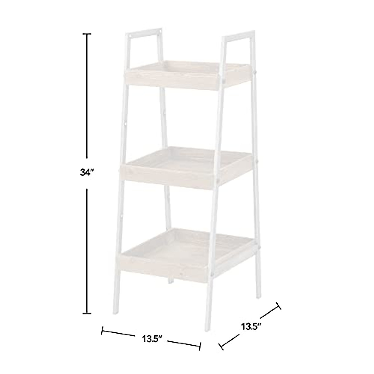 FirsTime & Co. Silver and Brown Garner 3-Tier Storage Shelf for Living Room, Bedroom, Bathroom, Kitchen, Home Office, Metal and Wood, Farmhouse, 13.5 x 13.5 x 34 inches