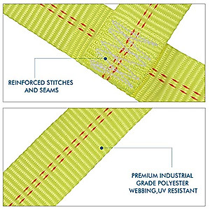 Autofonder 2Pc Tow Dolly Basket Straps with Flat Hook for 14"-17" Tires -10,000 lbs Breaking Strength Tire Bonnet&Tire Net -2” Over Wheel Car Basket Tie Down Straps with Axle Straps,Carrying Bag