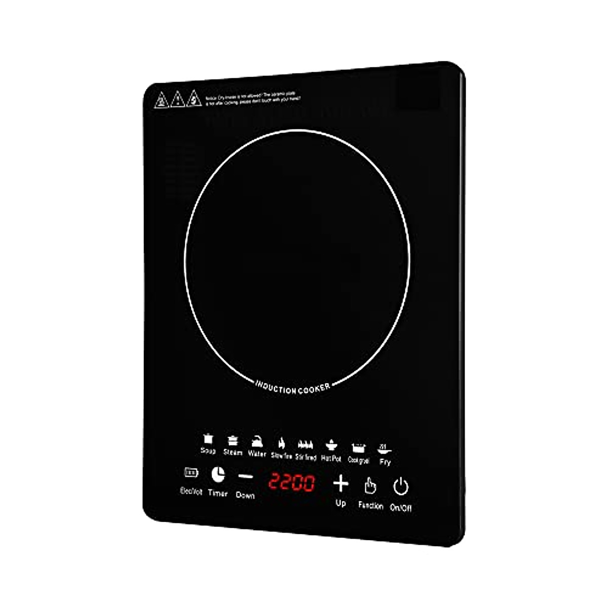 Portable Induction Burner, 2200W Electric Induction Countertop Burner with Touch Panel, 8 Cooking Preset Programs, Power & Temp Adjustable, LCD Display, Auto Pot Detection & Auto Shut-off, Hot Plate Cooker with 3-Hour Timer