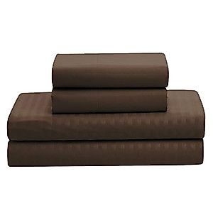 Queen Comforter Set 8 Piece Bed in a Bag with Bed Skirt, Fitted Sheet, Flat Sheet, 2 Pillowcases, 2 Pillow Shams, Queen, Dobby Chocolate