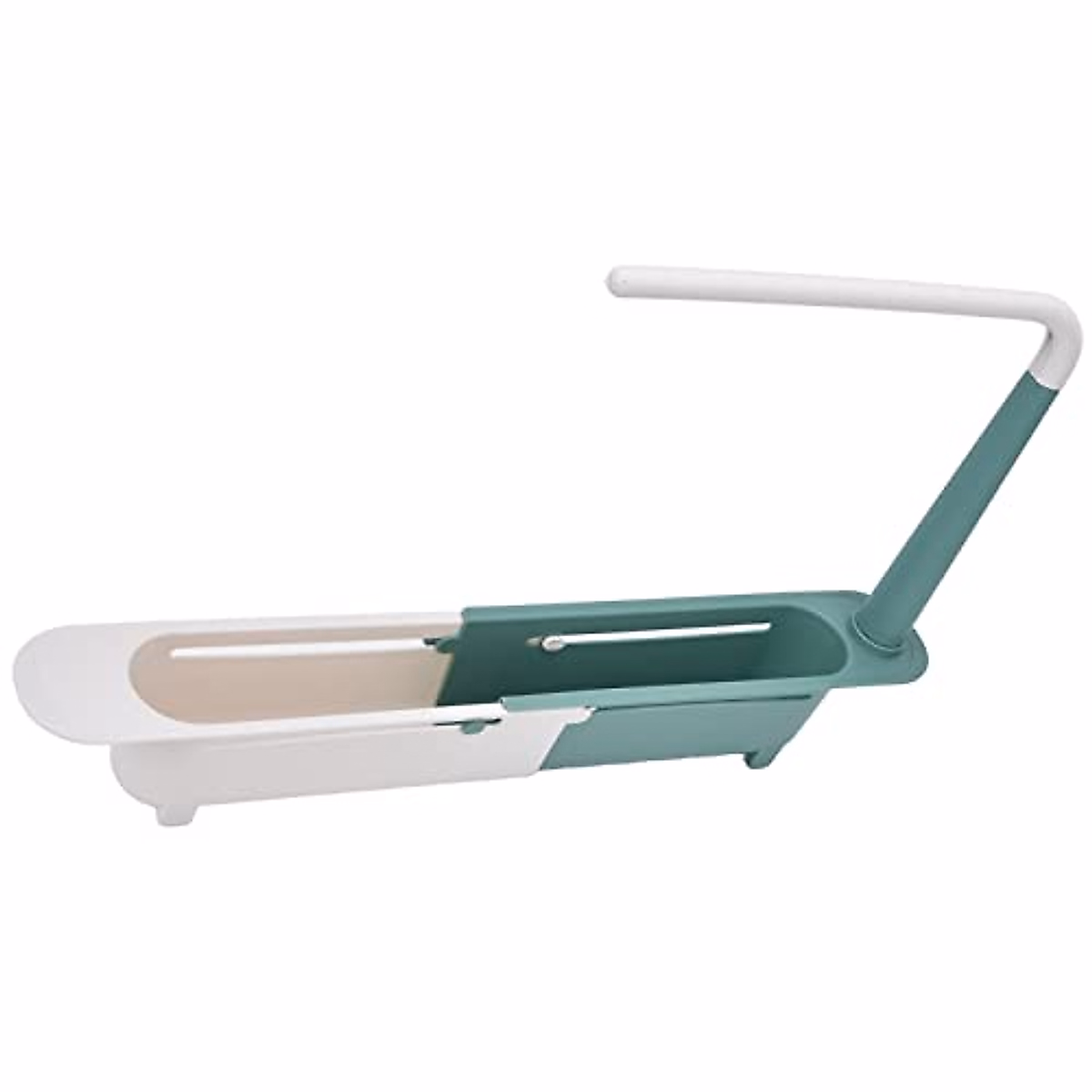 Telescopic Sink Storage Rack Kitchen Rag Rack Shelf Organizer Dishwashing Hook Pull Drain Basket Under Sink Organizers (Green)