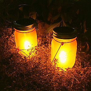 Solar Flickering Flame Torches Lanterns, 2-Ways Hanging/Insert Lawn Ground, Waterproof Outdoor Lighting Solar Pathway Lights Landscape Lighting Dusk to Dawn Auto On/Off for Garden Patio Yard, 2 Pack