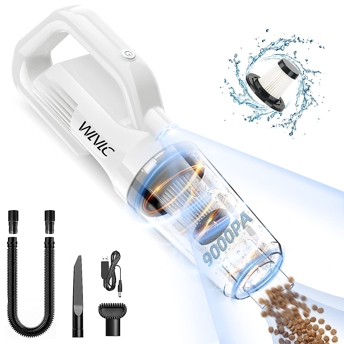 WLVLC Handheld Vacuum Cordless Rechargeable 9000PA Portable Handheld Vacuum Cleaner for Car Vacuum Cordless Rechargeable Powerful Cyclonic Suction Car Vacuum Cleaner Pet Pair Home 小卖清货，大卖请放过