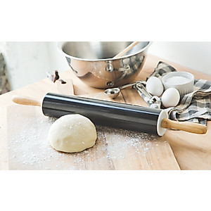 Fox Run Non-Stick Rolling Pin, Carbon Steel, 12-Inch Barrel, Black