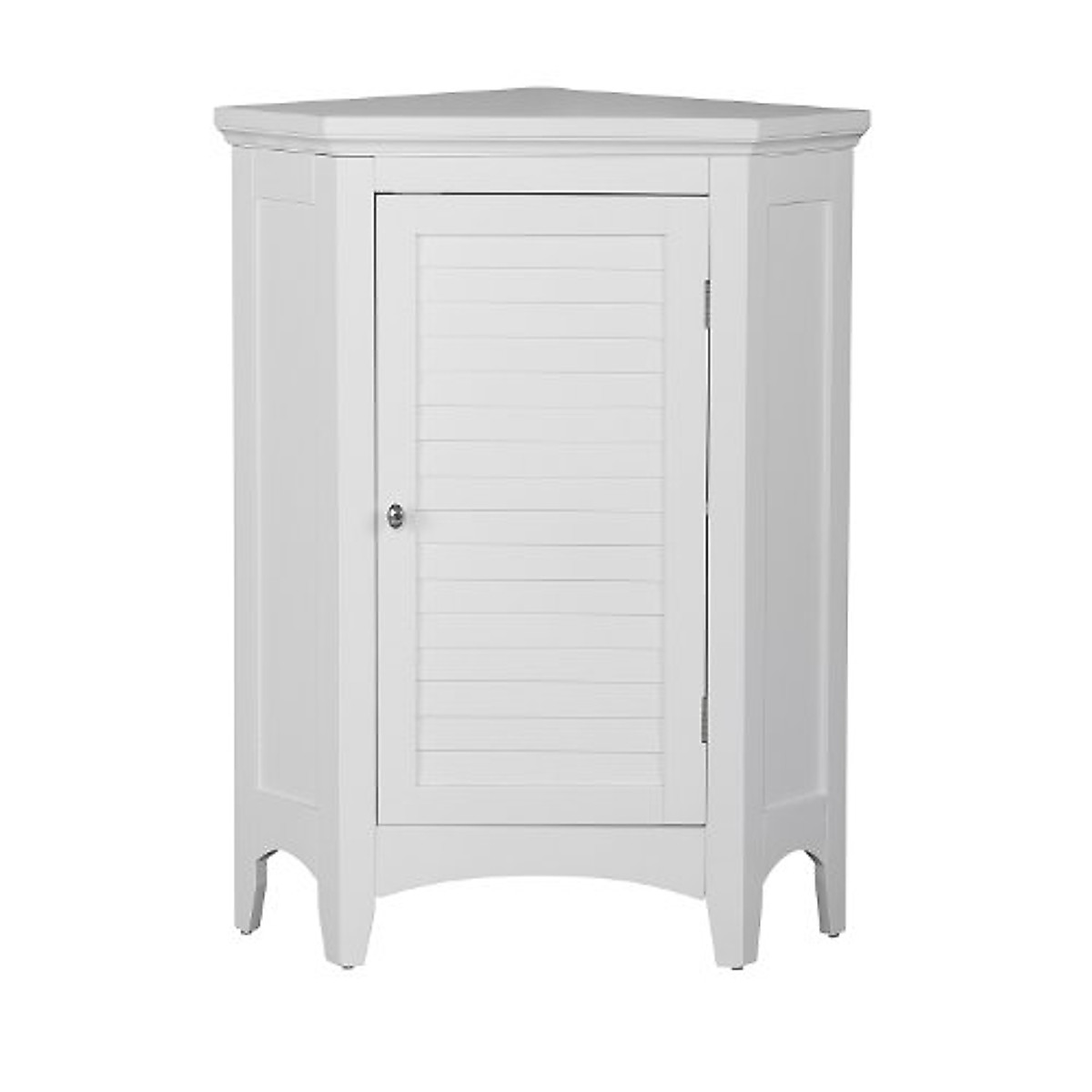 Elegant Home Fashions Glancy One Shutter Doors Wooden Corner Stand Floor Cabinet White & Teamson Home Glancy Detachable Bathroom Cabinet, White