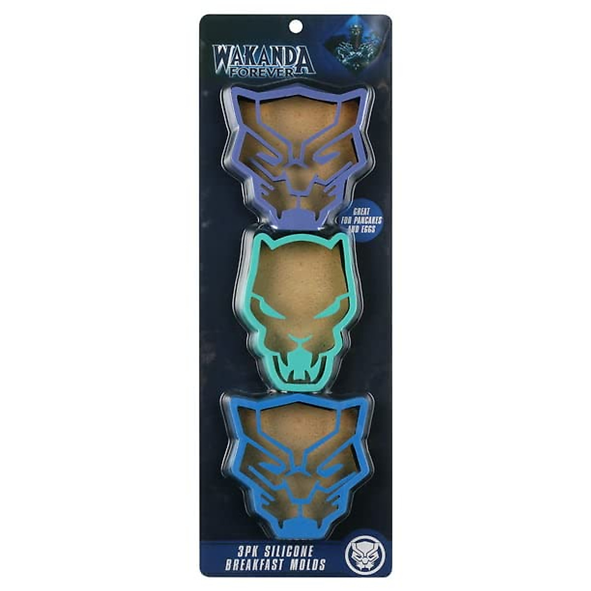Wakanda Forever 3 Pack Silicone Breakfast Molds Great for Pancakes and Eggs