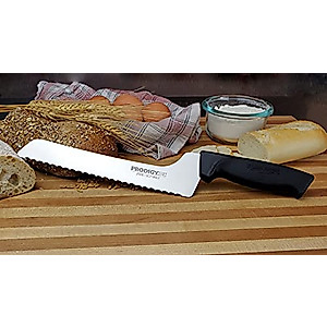 Ergo Chef Prodigy Series Serrated Off-Set Bread & Deli Knife Ergonomic Comfort-Grip Handle (8 inch)