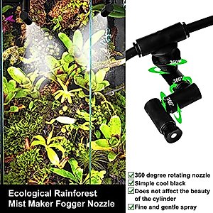 Reptile Fogger Automatic Reptile Mister Fogger for Terrarium, Reptile Humidifiers with Timer Amphibians Intelligent Humidifier with 360°Adjustable Misting Nozzles for Chameleon/Lizard/Snake/Turtle etc