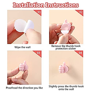 BECILES 20Pcs Silicone Thumb Wall Hook,Multifunction Adhesive Cable Clip,Creative Self Adhesive Thumb Hooks,Holder Wall Hangers for Storage Data Cables, Earphones, Plugs, Key