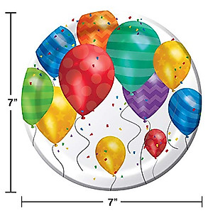 Creative Converting 417800LX 8 Count 7" Lunch Plates, Dessert, Balloon Blast