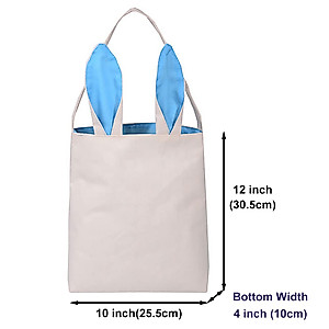 TopTie 6 PCS Bunny Easter Basket, Easter Bunny Bags, Easter Decoration Rabbit Bucket for Eggs Hunts and Candy