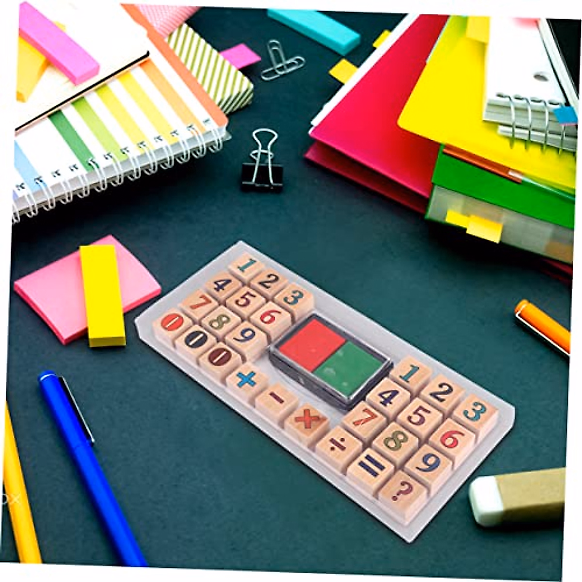 Tofficu Wood Toys 3 Sets Number Stamps Wooden for Card Making Diary Stamp Wood Block Number Stamper for Number Signet Stamper die Seal self Made Bamboo Scrapbook Kids Stamps