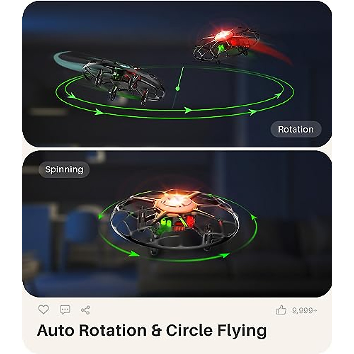 SYMA Drone for Kids with LED, X660 Mini Quadcopter with 3D Flip, Rotary Ascent, Headless Mode, Speed Switch and Full Protection RC Helicopters UFO Toys Gifts for Beginners Adults