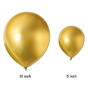 Gold Chrome Metallic Balloons 5 inch Helium Balloons Thick Latex Gold Arch 50PCS for Birthday Party Decorations Baby Shower Bridal Shower Wedding Engagement Anniversary Christmas Festival (Gold)