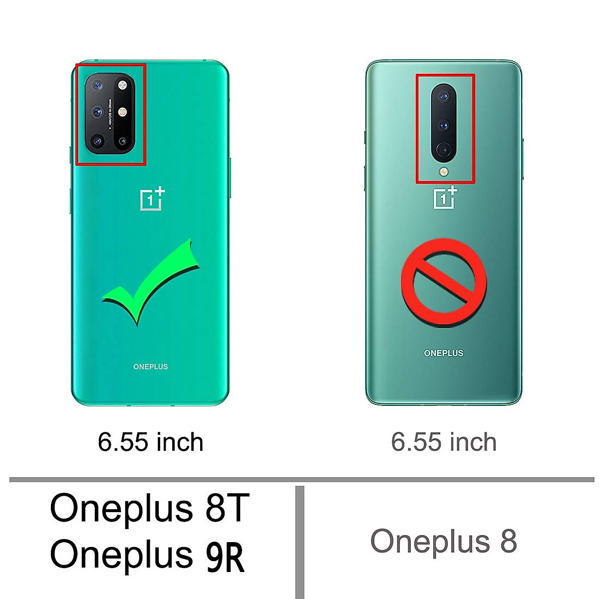 Osophter for Oneplus 8T & 9R Case - Clear Transparent Reinforced Corners TPU Shock-Absorption Flexible Phone Cover