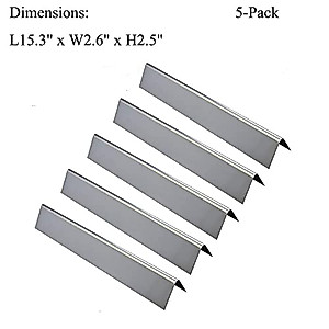 GasSaf 15.3 inch Flavorizer Bars and 17.5 inch Grill Grates Replacement for Weber 7636 7638, Spirit 300 Series E310 E320 E330 S310 S320 S330 Gas Grills with Front Control Knob (2013-2017)