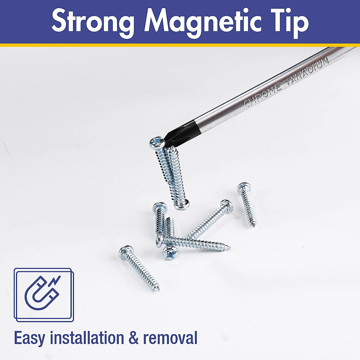 WORKPRO Magnetic Screwdrivers Set, Phillips & Flat & Slotted & Torx Screwdriver Tools Set with Organizer, Professional Repair Tool Kit for Industrial Household Mechanics(12-Piece)