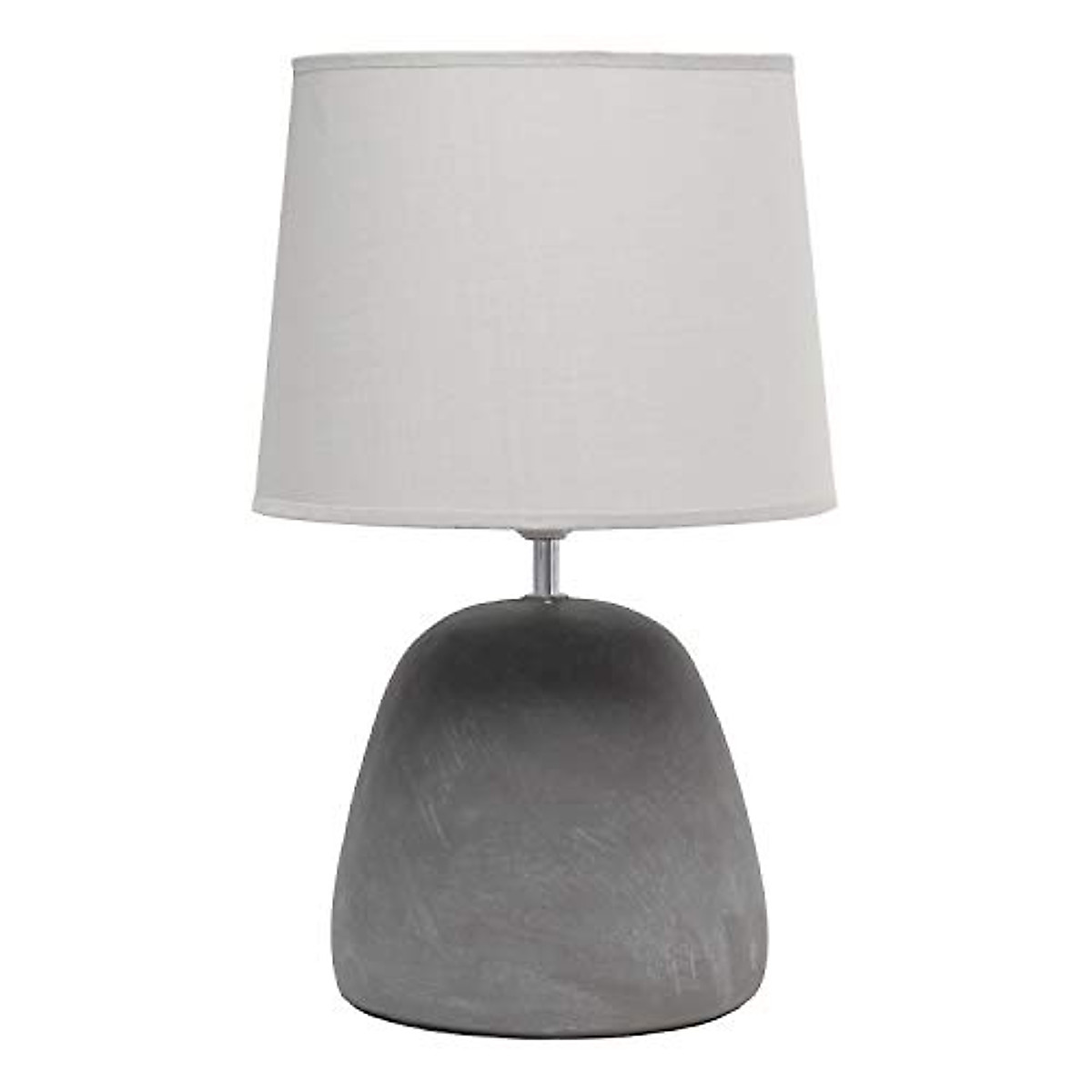 Simple Designs LT2058-GRY Round Concrete Table Lamp, Gray 10.25"L x 10.25"W x 16.5"H