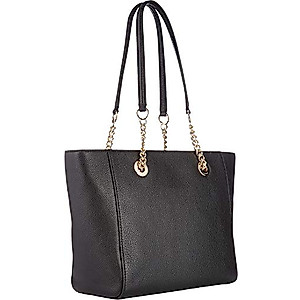COACH Pebbled Turnlock Chain Tote 27 Li/Black One Size