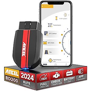 ANCEL BD200 OBD2 Scanner Bluetooth - Code Reader & Check Engine Diagnostic Scan Tools with Car Battery Test, Exclusive App On iOS & Android, Wireless OBDII Adapter Works for 1996 & Newer Vehicles