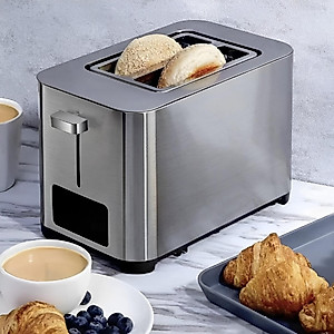 Bread Toaster 2 Slice w/LED Display & 6 Browning Setting - Full Touch Screen Toaster Oven - Stainless Steel Toaster Touchscreen - Fast Digital Toaster Oven with 2 Slice Toaster for Bagels & Breads