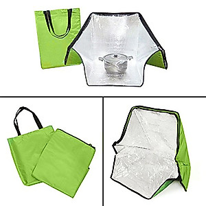 Jwn Green Portable Solar Oven Bag Cooker Sun Outdoor Camping Travel Emergency Tool for Cooking Solar Oven Bag