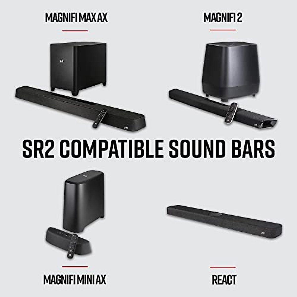 Polk SR2 Wireless Surround Sound Speakers for Select Polk React and Polk Magnifi Sound Bars - Immersive Surround Sound, Easy Set Up, Multiple Placement Options, 2 Count (Pack of 1)