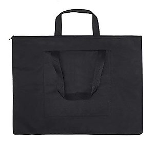 starsouce Canvas Art Portfolio Carry Bag Multipurpose Zippered Artist Portfolios Case Tote Drawing Board Bag with Pocket for Transport Storage Painting Sketching Drawing Art Supplies, Black
