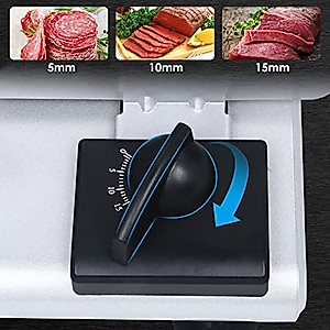 Davivy meat slicer,electric deli food slicer with two removable 7.5" stainless steel blades for cheese bread ham bacon home use with 0-15mm adjustable thickness,150W