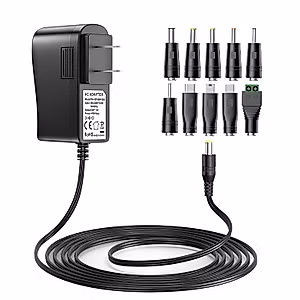 Nextbook Tablet Charger Adapter 5V 3A 2A 2.5A 1A AC DC Adapter w/ 8 Tips for Amazon Fire USB Hub TV Box LED Pixel Light Camera Speaker GPS Toys Webcam Router Power Supply Cord