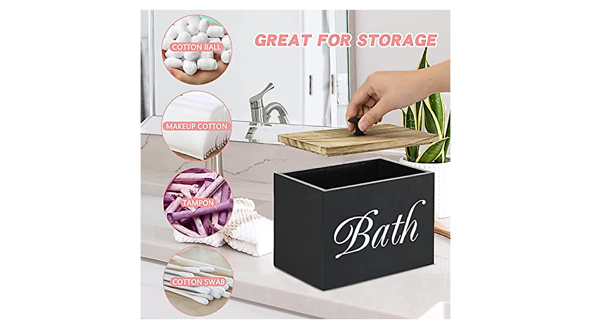 Tampon Storage Bathroom Container with Lid, Tampon Holder for Bathroom ...