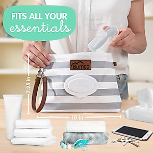 Bumco Diaper Clutch - Portable Wipes Dispenser & Baby Travel Essentials, Airtight Refillable Wipes Container
