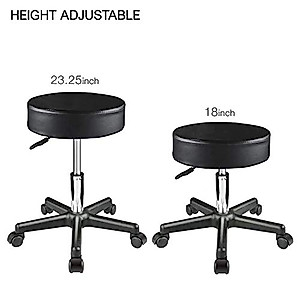 PARTYSAVING Supportive Adjustable Hydraulic Rolling Swivel Stool for Massage and Salon Office Facial Spa Medical Tattoo Chair Cushion & Wheels – Extra Large, APL1159