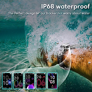 GOGUM Fitness Tracker,Heart Rate Monitor IP67 Waterproof Activity Tracker HRV Health Watch SPO2 Blood Oxygen Blood Pressure with Sleep Monitor and 11 Sport Modes for Women and Men (Black)