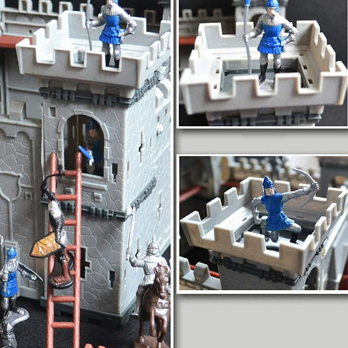 Medieval Castle Toy, Castles Knights Soldiers Model Kit Knight Figures Playset Fort Building Kit, DIY Assembled Castle Model Set, Playset Gifts(Type A)
