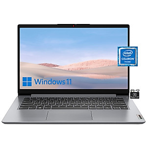 Lenovo 2022 Premium Ideapad, 14" HD Screen Lightweight Laptop, Dual-Core Intel Celeron N4020 (Upto 2.8GHZ), 4GB RAM, 64GB eMMC, WiFi, Bluetooth, Webcam, Long Hours, Window 11S+HubxcelAccessory