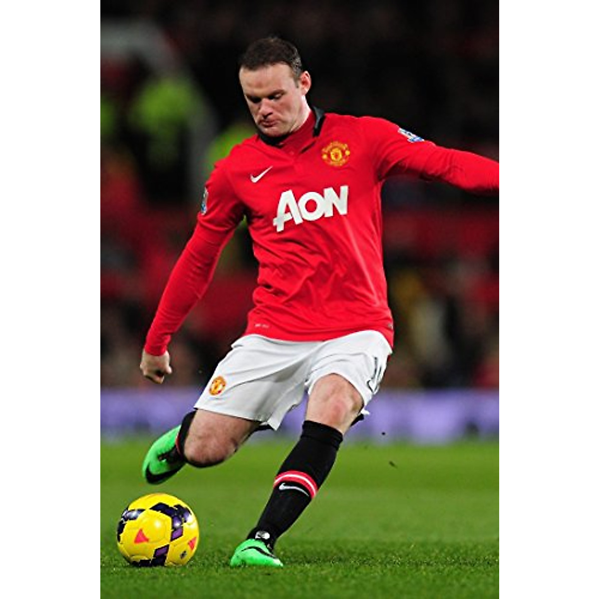 Signed Black Soccer Overhead Goal vs Man City Wayne Rooney Manchester United Autographed Photo Photographed Picture Frame A4 12x8 Football Gift