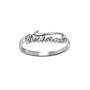 LONAGO Personalized Name Ring Customized Nameplate Ring for Women Mem
