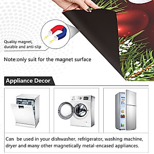 Dishwasher Magnet Cover Panel for The Front, Christmas Red Snowman Bell Magnetic Covers Sticker Decal Washing Machine Cover Decorative Home Season Decor,26x23