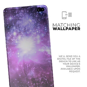 DesignSkinz Purple Space Neon Explosion Protective Vinyl Decal Wrap Skin Cover Compatible with The Samsung Galaxy S20 (Screen Trim & Back Glass Skin)