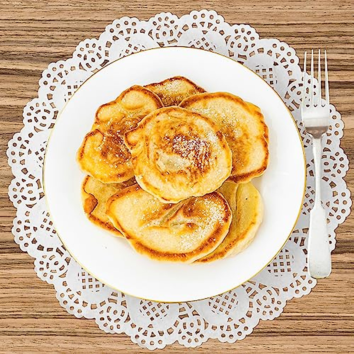 100 Pieces Paper Doilies, 12 Inch Doilies for Food, Disposable Lace Paper Doilies for Tables, Round Paper Placemats Bulk for Cakes Desserts Crafts(White)