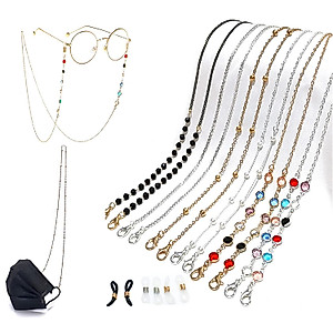 EJOQSON Glasses Strap Beaded Eyeglass Chains Eye Glass Holders Necklaces String Women Eyewear Retainer Chain Elegant Lanyard