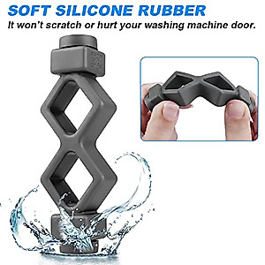 Magnetic Washer Door Prop, Flexible Washing Machine Door Prop Front Loader Helps your Washer Dry Properly to Prevent Odors, Fits Dryers and Dishwashers (Grey)