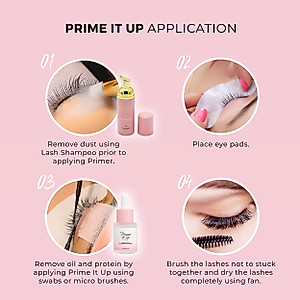 LLBA Eyelash Extension Primer 15 ML - Increase Adhesive Bonding Power | Easily Removes Proteins and Oils/Oil Free/Longer Extension Retention (Prime it up) (Packaging May Vary)