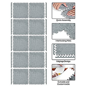 Oiibo 10PCS Guinea Pig Cage Liners Bed Mats 12"x12" with Borders, Small Animals Hedgehog Fleece Pee Pads Washable and Reusable for Pet Rabbit Dog Cat Playing or Sleeping Bedding Mat (Grey) (Grey)