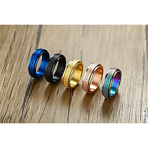 SSZYU Engraving Keep Fucking Going Spinning Inspirational Ring for Women Stainless Steel Spinner Ring 6MM Glitter Finish Rings for Women Men Graduation Gift for Teen,Size 10